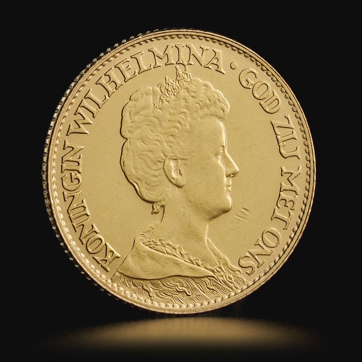 Monedă de Aur 10 Guldeni Wilhelmina, Olanda - Cumpără online - Tavex