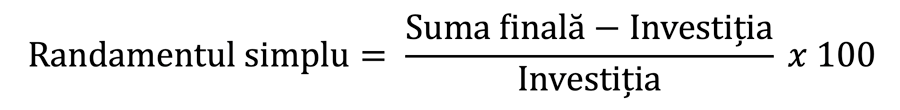 Metode de calcul pentru randamentul investiției - Tavex